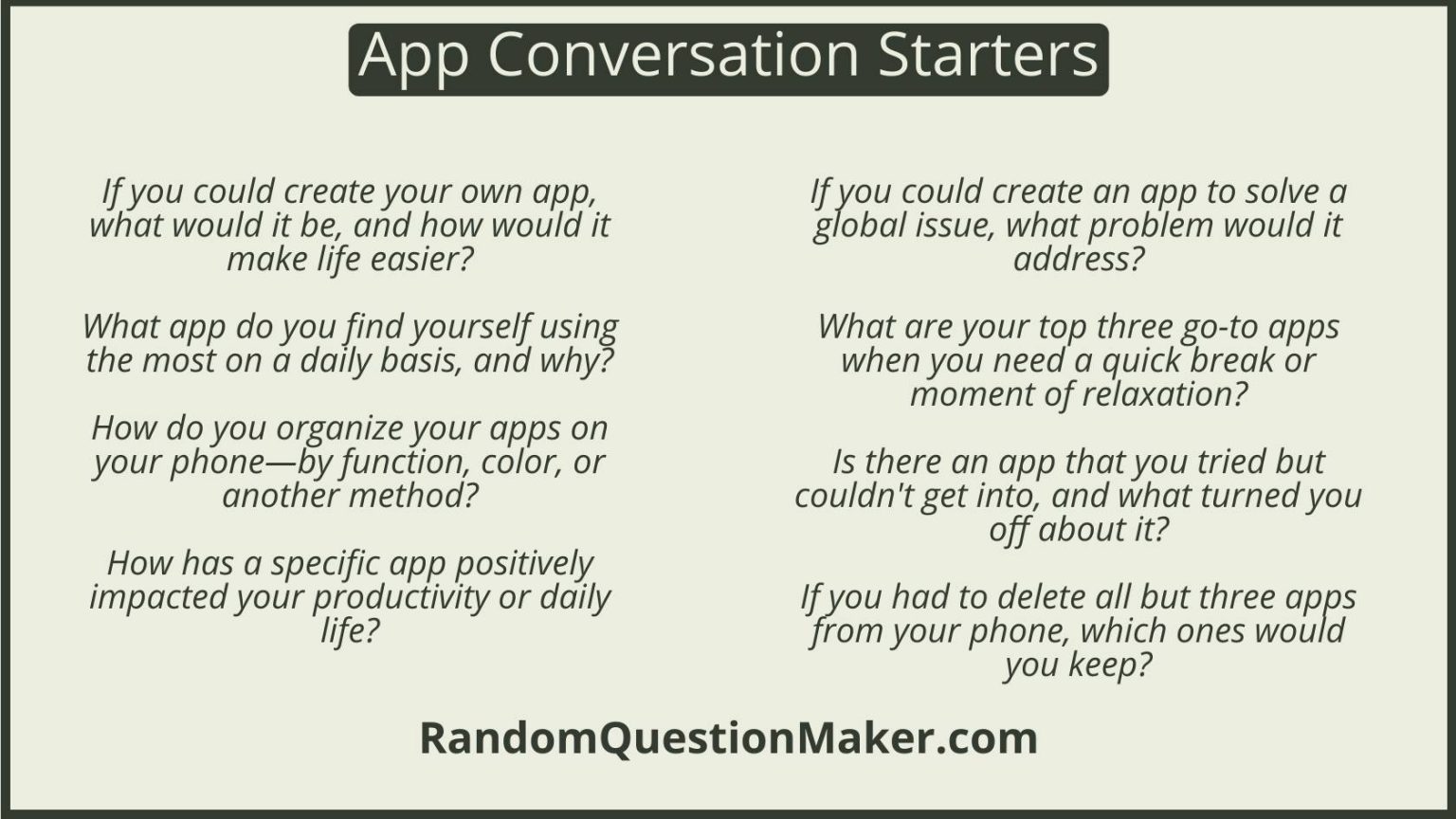 310 Conversation Starters for Meaningful Interaction!