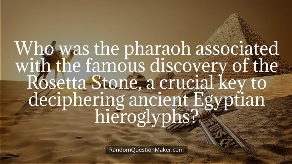 Ancient Egypt Trivia Questions - Random Question Generator ...